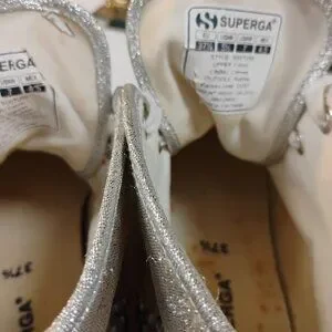 Superga | Shoes | Superga Silver Studded Hightop Sneakers Womens 75 ...